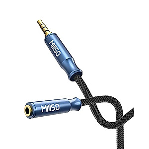 MillSO Headphone Extension Cable 3.5mm Male to Female 4 Pole TRRS Extension Cable [Nylon Braid] Stereo Aux Extension Cable Audio Cord Extender for PC, Smartphone, Speaker - Young Series (4ft/1.2m)