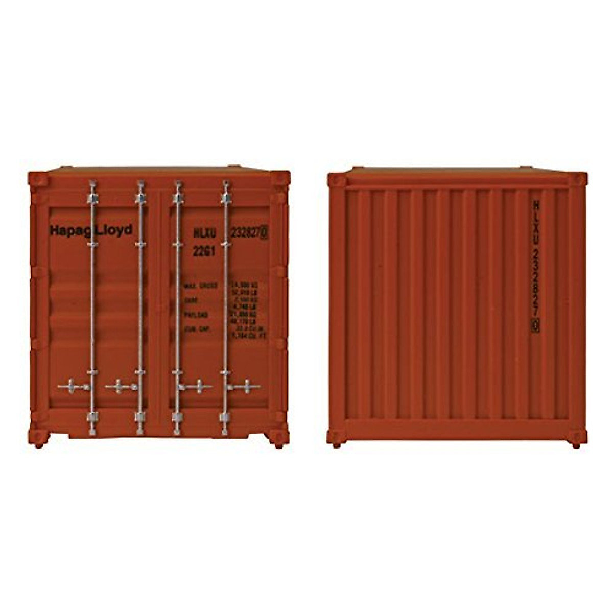 Walthers SceneMaster HO Scale Model of Hapag Lloyd (Orange, Blue) 20' Corrugated Container,949-8055