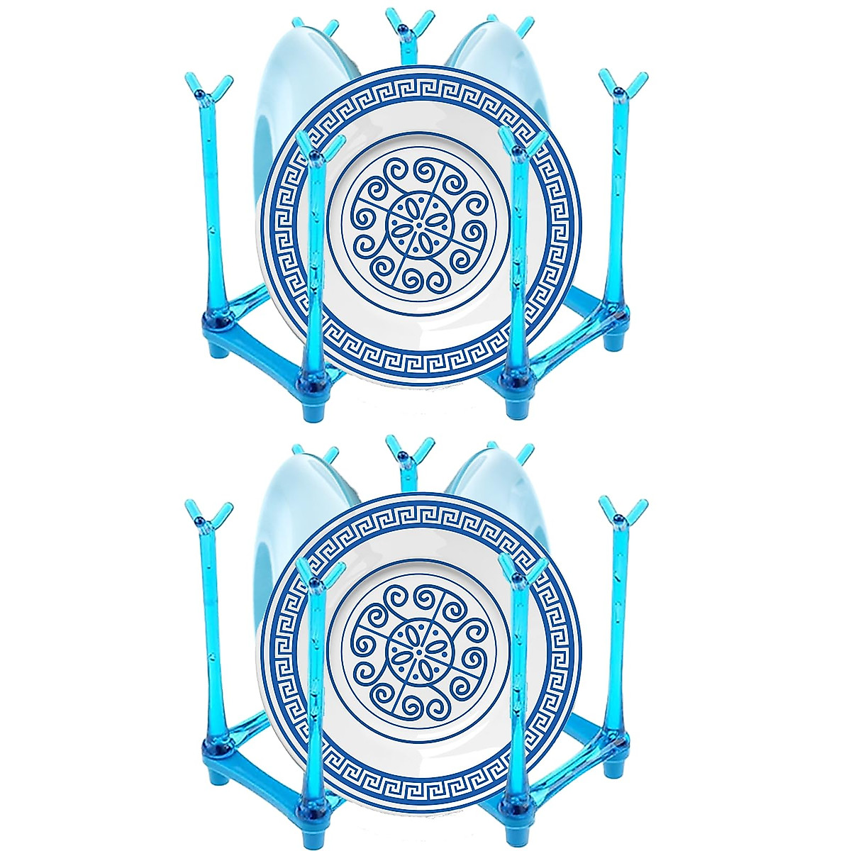 2 Pack Retractable Cup Drying Rack, Drinking Glass and Sports Bottle Drainer Stand, Plastic Bag Dryer and Mug Tree for Kitchen Countertop