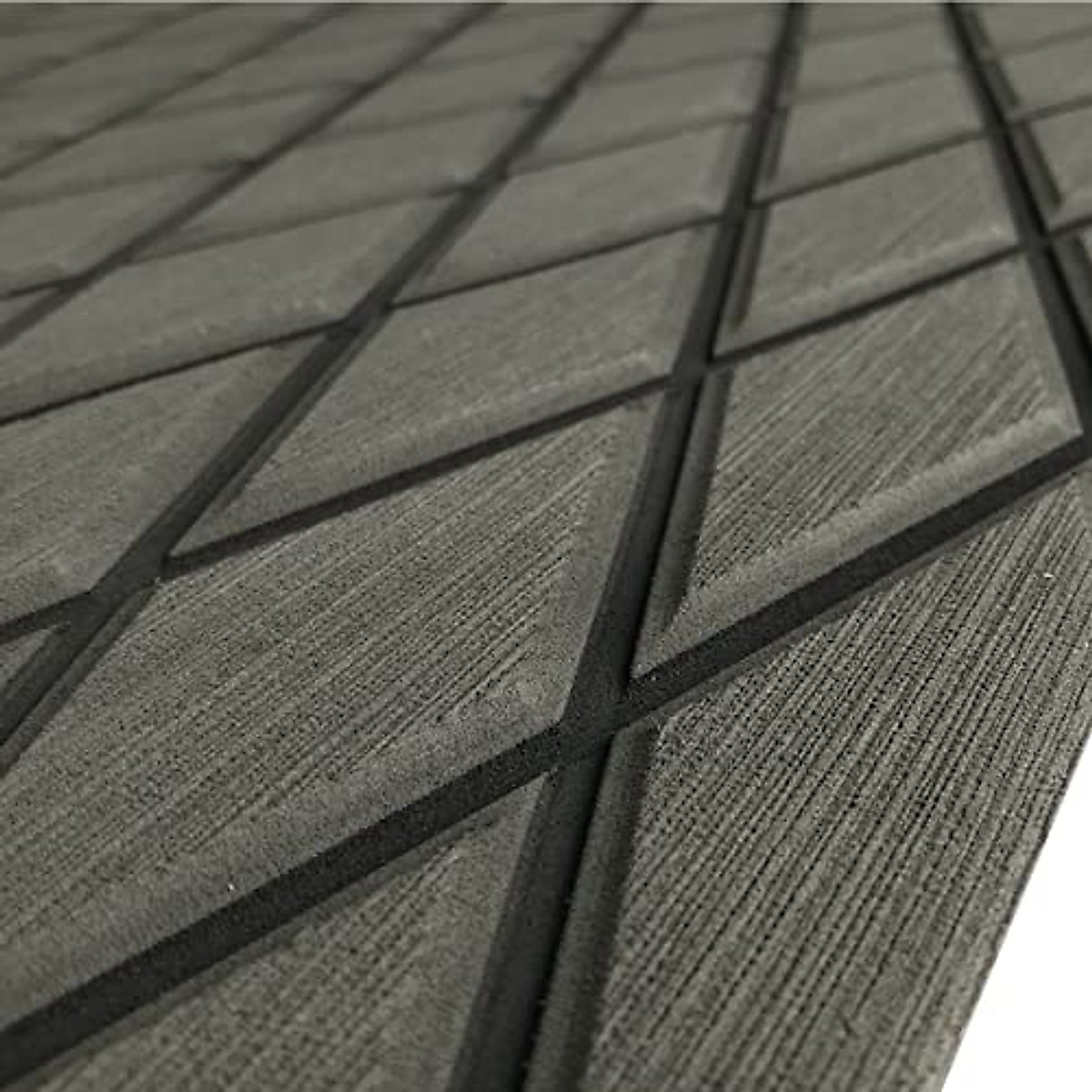 KXKZREN EVA Foam Boat Flooring Decking Sheet Pad Diamond Pattern 6mm Anti-Skid Faux Teak Marine Flooring Mat for Yacht Motorboat RV Yacht Swimming Pool Cooler Tops, 28" x 75"