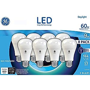 GE 60W 60 Watt Replacement Daylight LED 8 Pack