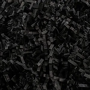Crinkle Cut Paper Shred Filler (1 LB) for Gift Wrapping & Basket Filling - Black | MagicWater Supply