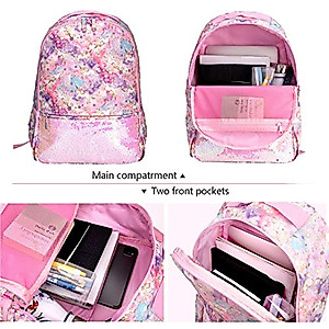 sphaiya Backpack for Girls,Girls Backpack With Lunch Box Cute Toddler Hiking Backpack Set Kindergarten Preschool Book Bag for Elementary Kid Pink