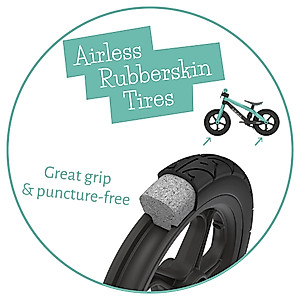 Chillafish Bmxie² Lightweight Balance Bike with Integrated Footrest and Footbrake for Kids Ages 2 to 5 Years, 12-inch Airless Rubberskin Tires, Adjustable Seat Without Tools, Blue