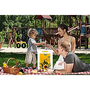 XJF 13in Large Sunflowers Gift Bag,Watercolor Flowers Gift Bag with Tissue Paper,Sunflowers Gift Bag for Birthdays,Mothers Day,Anniversary,Baby Shower,Bridal Shower,Yellow