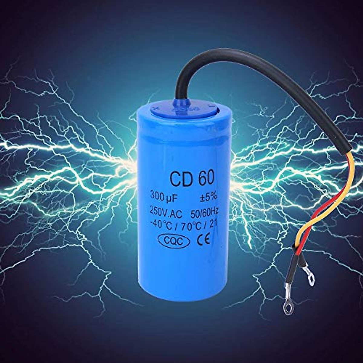 CD60 Capacitor, 250V 300uf switching capacitor Accessories for explosion-proof household Appliances, -40 ° C / 70 ° C / 21 Start Capacitor 300uf Capacitor