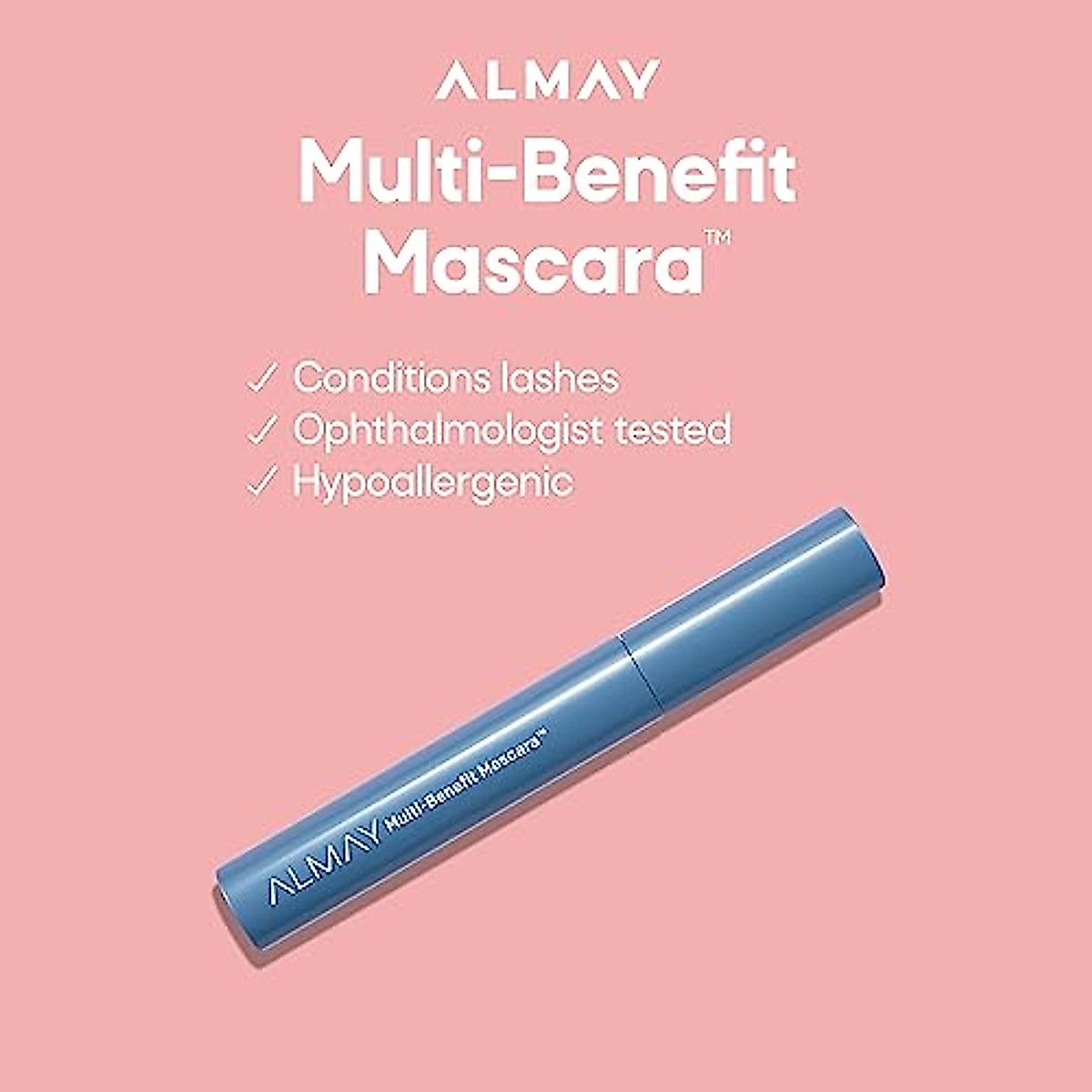 Almay Waterproof Mascara, Multi-Benefit Eye Makeup, Ophthalmologist Tested, Fragrance-Free, Hypoallergenic, Black, 0.24 Oz
