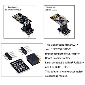 MakerFocus 2pcs ESP8266 NodeMCU LUA CP2102 ESP-12E Internet WiFi Development Board Serial Wireless Module Internet for Ar duino IDE/Micropython with Adapter Board for ESP8266 ESP-01 and nRF24L01+