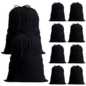 DIOMMELL 10 Pack Large Closet Drawstring Dust Covers Cloth Storage Organizer Pouch String Bag for Clothes Clothing Handbags Purses Bedroom, Black