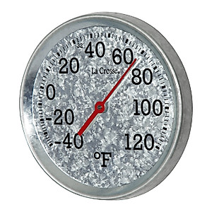 La Crosse 104-2822 8" Galvanized Thermometer