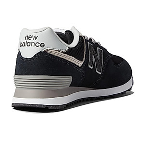 New Balance Women's 574 Core Sneaker, Black/White, 8