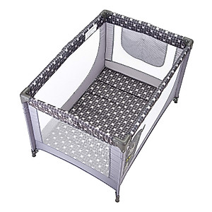 Pamo babe Lightweight Playard, Packable Sturdy Easy Setup Baby Playard with Mattress and Carry Bag(Grey)