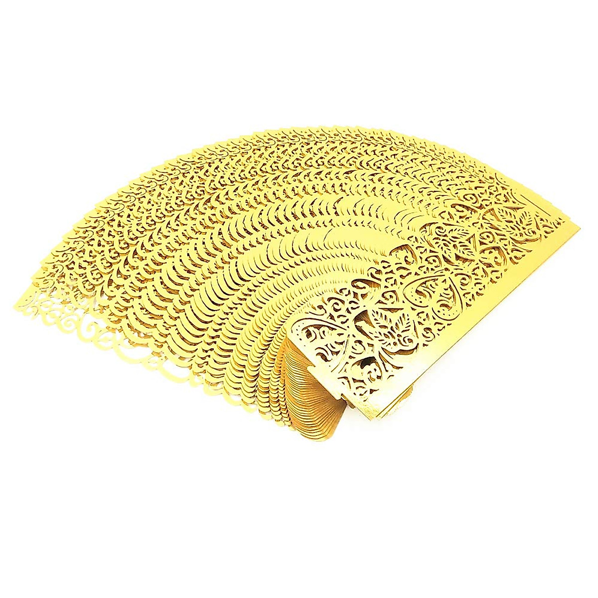 Candle Wraps, 50 PCS Flameless Tea Light Decorative Wraps Candles Holders for Festival Birthday Wedding Party (Gold)