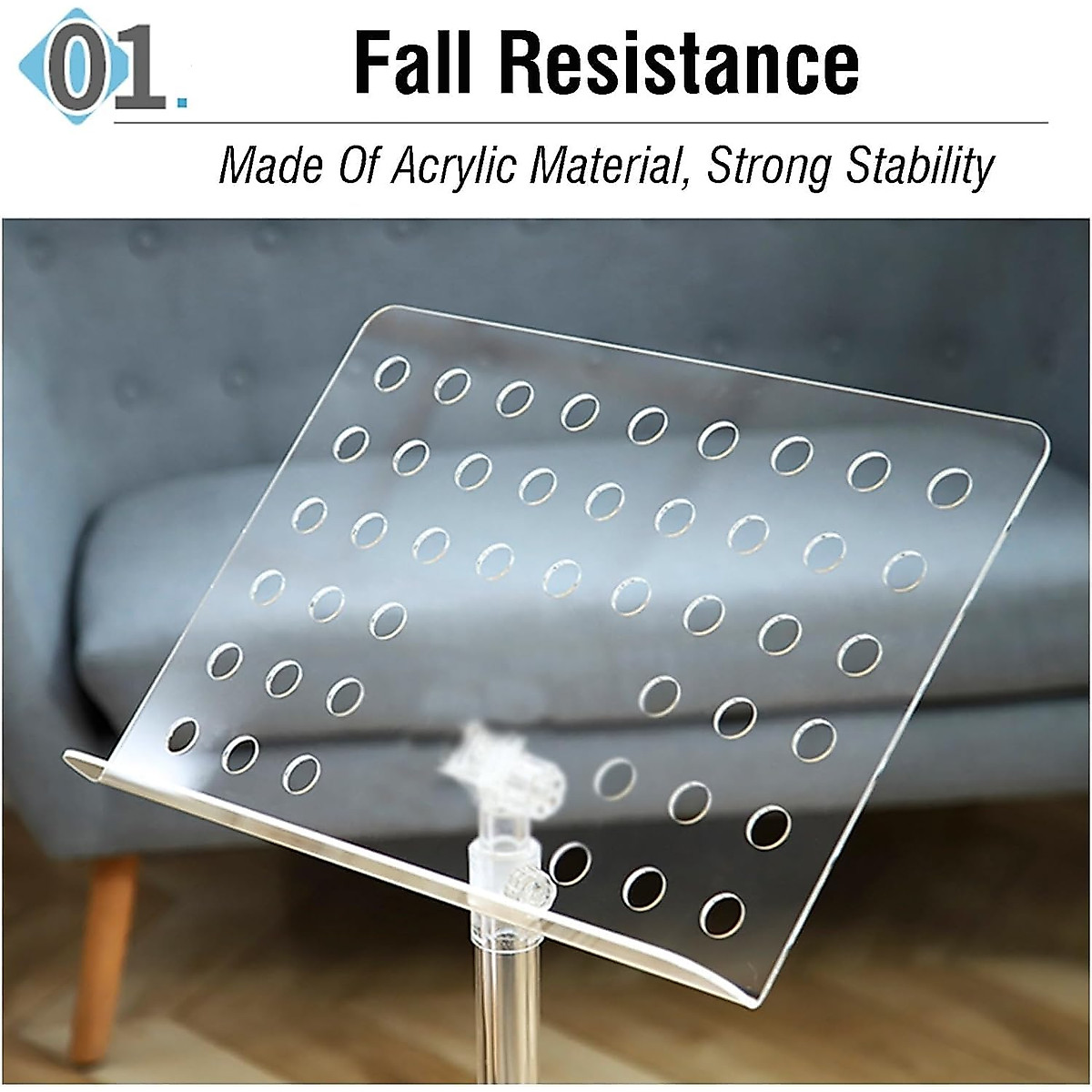 Portable Speaker Podium Stand Clear Acrylic Lecterns Height Adjustable Podium Firm and Stable Base Pulpits Speaking Lectern