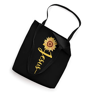 Jesus Sunflower Design Christian Women Gift Tote Bag
