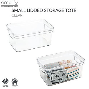 Simplify Small, Super Clear Lidded Storage Bin