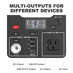 BALDR Solar Generator 500W, 400Wh Portable Power Station with 120W Solar Panel