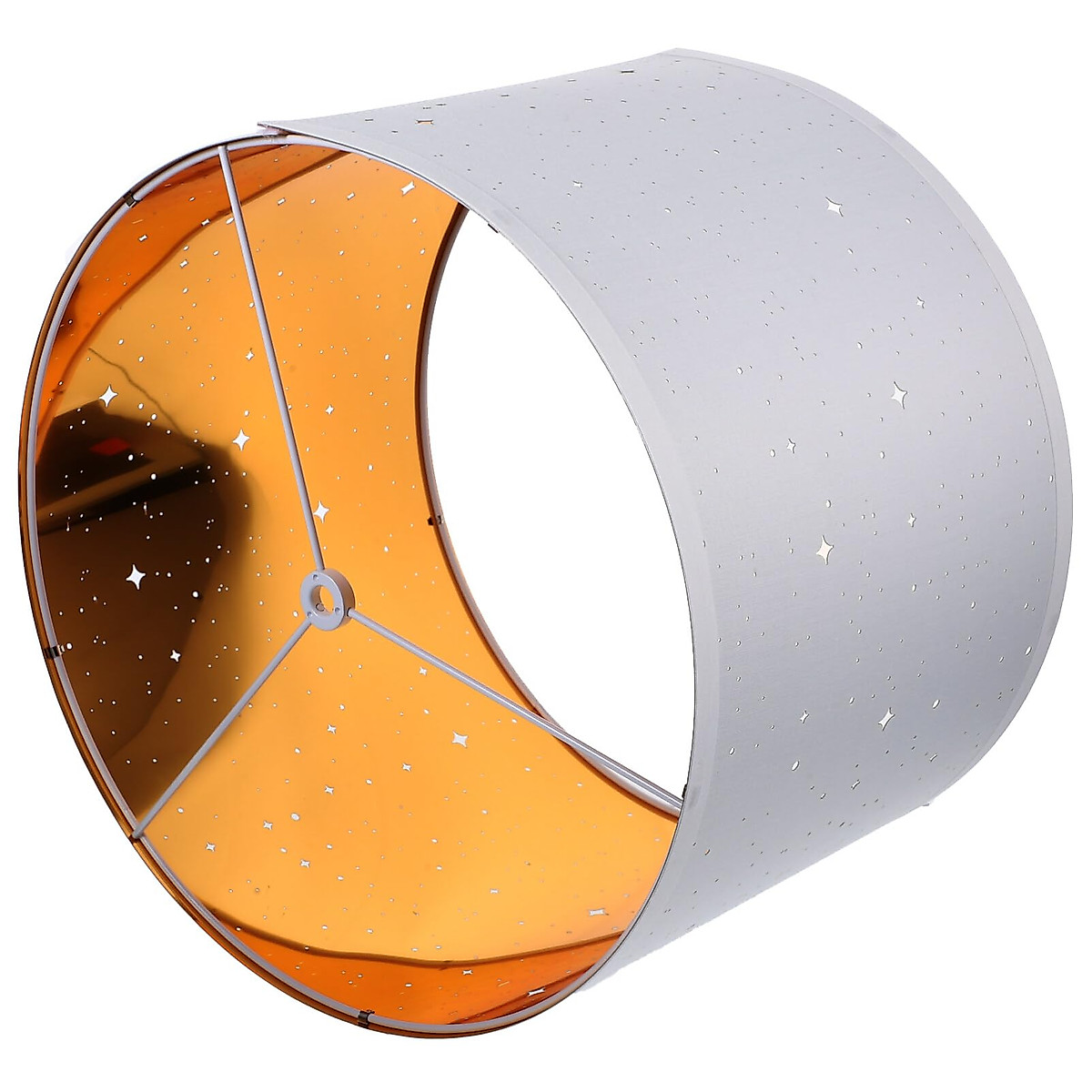 Didiseaon Drum Lampshades, Medium Lampshades 12.97 Top X12.97 Bottom X9.43 High, Fabric Lampshades Star Pattern Lampshade for Table Lamps Floor Lamps, Spider Fitter Type