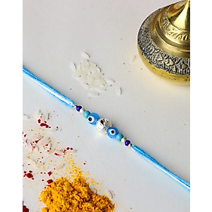 CHERKRAFT Rakhi for Brother Evil Eye Pack of 2 Design Rakhi for Small Bhai Bro Thread Rakhi (Design 4, Standard)