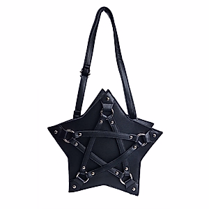 Nite closet Gothic Bags and Purses Pentagram Star Shoulder Bag for Women (Black)