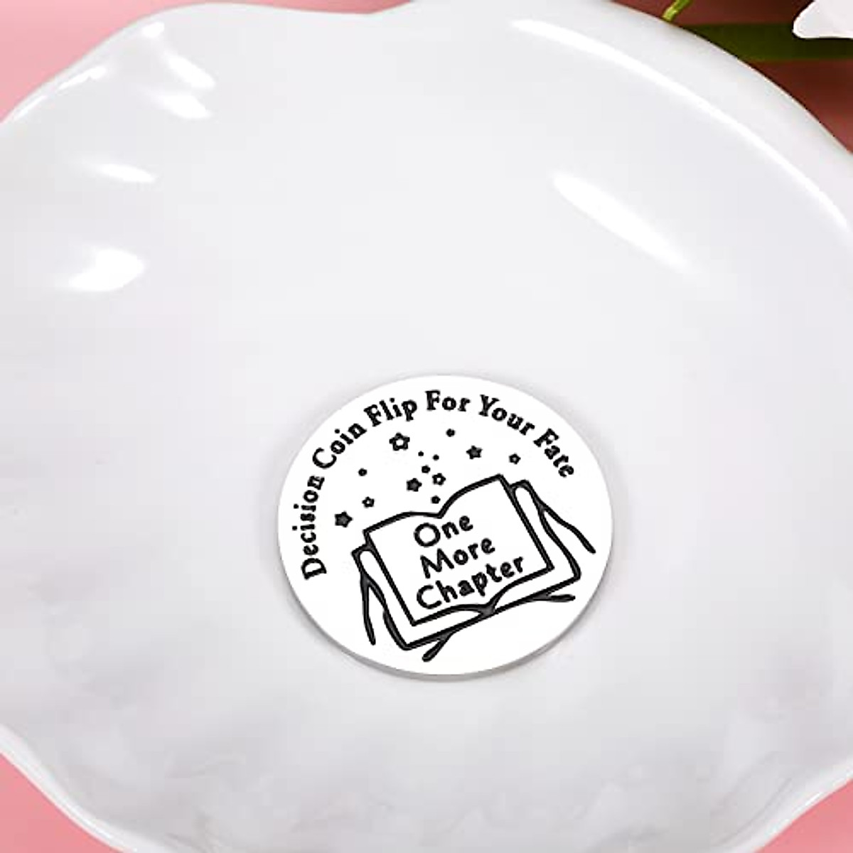 Funny Decision Destiny Flip Coin for Readers Chirsatams Stocking Stuffers for Booklovers Friend Girl Boy Decision Maker Coin for Reading Lover Valentines Birthday Gift for Women Men Writers Teachers