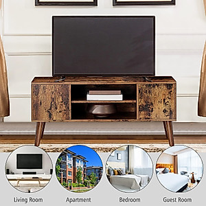 Zanzio ZA-LTV08BX 43.4" W Farmhouse TV Stand, Brown