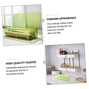 Cabilock 1pc Storage Box Flatware Organizer for Drawer Utensil Organizer with Lid Drawer Organizer with Lid Chopsticks Drain Rack Cutlery Organizer with Lid Tableware Storage Organizer