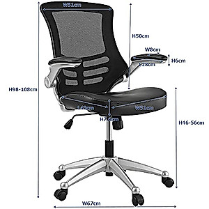 Modway Attainment Mesh Back and Vinyl Seat Modern Office Chair in Black