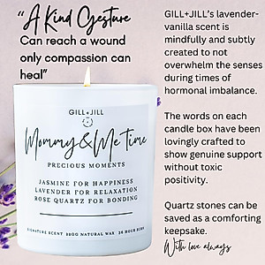 Mommy and Me Time Aromatherapy Candle, Gifts for New Moms, ​Paraffin-Free 100% Natural Soy Wax Blend with Jasmine, Rose Quartz Crystal and Lavender