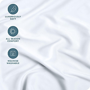 Bare Home Fitted Bottom Sheet Full Size - Premium 1800 Microfiber - Ultra-Soft Hotel Luxury - Deep Pocket - Durable and Long Lasting (Full, White)