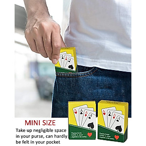 Mini Playing Card, 2 Decks Set Small Casino Poker Game for Kids and Adults, Tiny Deck of Novelty Party Gift for Girls and Boys (1.5 X 2 Inches)