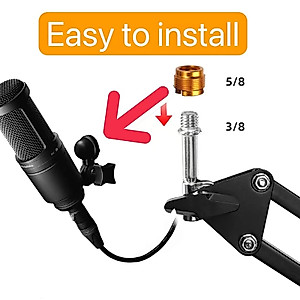Snowball Mic Boom Arm - Heavy Duty Mic Boom Arm Desk Mount Adjustable Suspension Mic Stand Compatible with Audio-Technica AT2020,AT2020USB+, AT2035, ATR2500-USB, ATR2100-USB,Blue Snowball Microphone