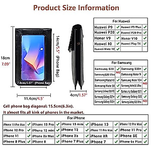 Women's Crossbody handbags Small Black Purse Handbags for Women Classic Shoulder Bag PU Leather Touch Screen Cell Phone Purse Womens Wallet with Adjusted Strap