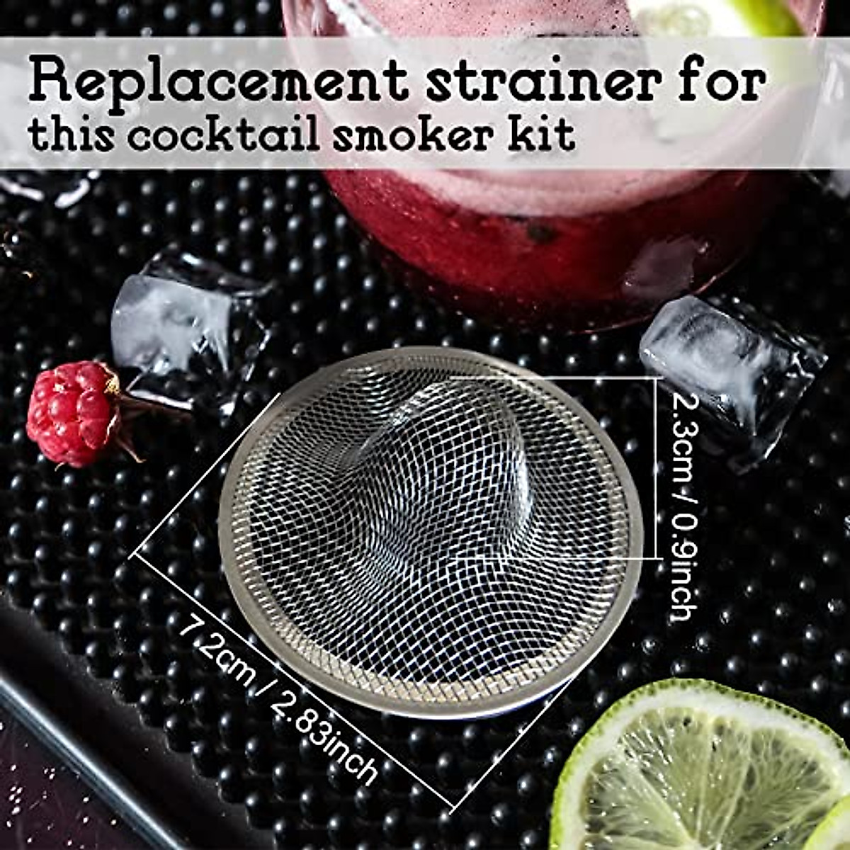 Riian Cocktail Smoker Filter Accessories Old Fashioned Cocktail Kit Smoked Old Fashioned Kit Accessories Cocktail Smoker Screen Stainless Steel Filter - 10PCS Set