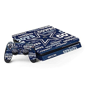 Skinit Decal Gaming Skin Compatible with PS4 Slim Bundle - Officially Licensed NFL Dallas Cowboys Blast Design