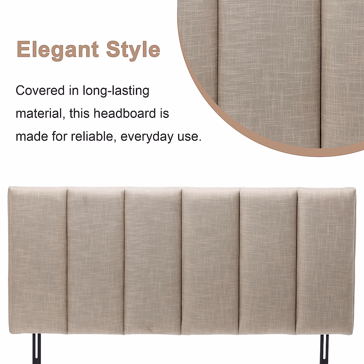HAOBO Home Upholstered Headboards Foldable Queen/Full Linen Panels with Height Adjustments