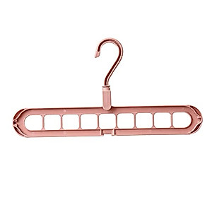 NA Nordic Style Creative Retractable Hanging Clothes Airing Rack Household Folding Plastic Storage Rack Storage Fantastic Nine-Hole Hanger