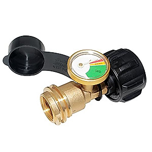 Hooshing Propane Tank Gauge Level Indicator Leak Detector Gas Pressure Meter for QCC1 Type 1 Solid Brass