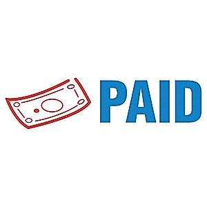 Accustamp2 035535 Pre-Inked Shutter Stamp Paid, Red/Blue Ink, 1 Count