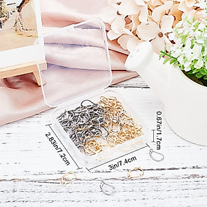 Beebeecraft 100Pcs Real 24K Gold Plated Leverback Earwires French Earring Hooks Silver and Gold 16.5x10mm Interchangeable Dangle Ear Wire Findings Stainless Steel for Jewelry Making