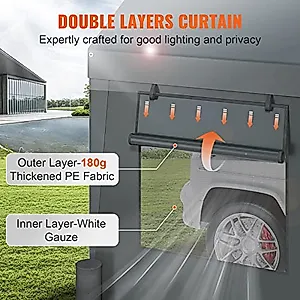 VEVOR Carport 12'x20' Heavy Duty Portable Garage, Upgraded Extra Large Car Canopy with Roll-up Ventilated Windows, Removable Sidewalls, Waterproof UV Resistant All-Season Tarp for Pickup Truck & Boat