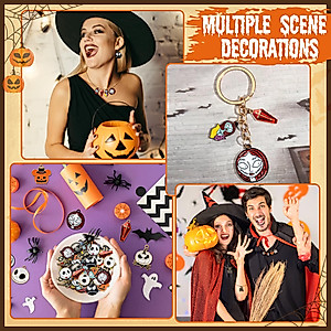 7ilaewen 32Pcs Jack and Sally Christmas Charms Pendants, Horror Enamel Charm Pumpkin Ghost Alloy Charms Halloween Scary Earring Necklace Bracelet Charms for Jewelry Making DIY Crafts Xmas Gifts