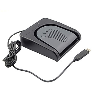 iKKEGOL Upgraded USB Single Foot Pedal Switch Control One Key Footswitch Program Customized Computer Keyboard Mouse Game Action HID (Black)