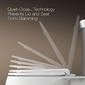 KOHLER Hyten Elevated Quiet-Close Elongated toilet seat, White