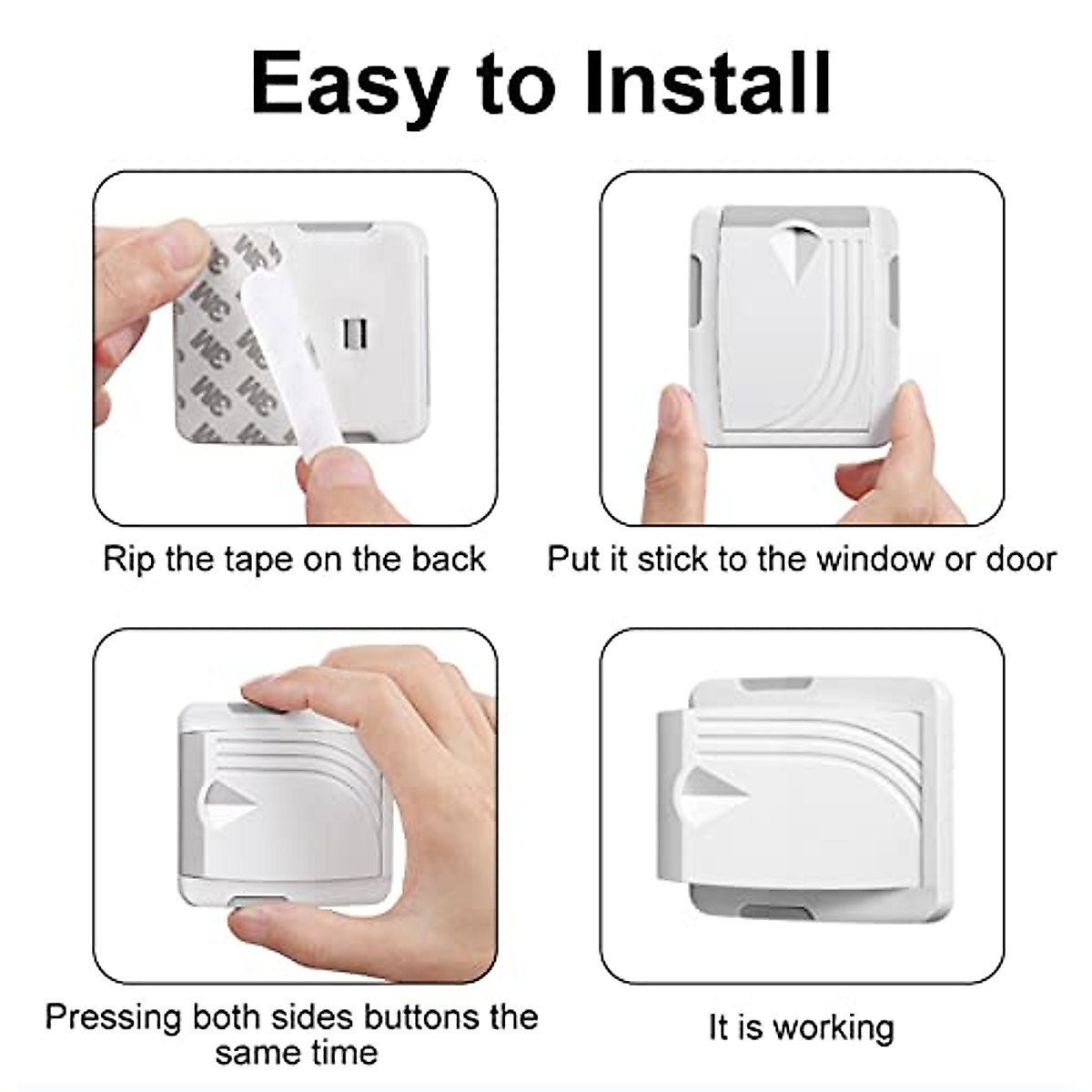 Sliding Door Lock, 2 Pack Sliding Glass Door Lock for Kids Safety, Child Safety Locks for Sliding Glass Doors | Sliding Window | Sliding Closet | Slide Patio Door Locks,No Drilling Tools Needed - Grey