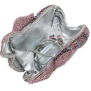 Rabbit Bunny Women Crystal Evening Bags and Clutches Formal Party Dinner Rhinestone Minaudiere Purse and Handbag (A)