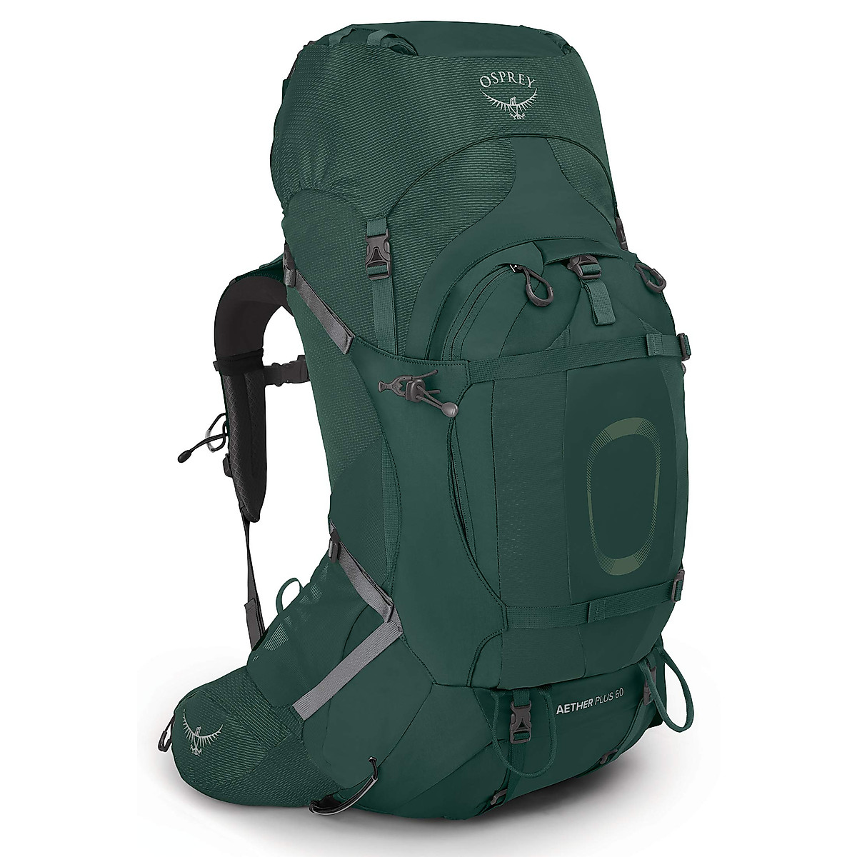 Osprey Aether Plus 60L Men's Backpacking Backpack, Axo Green, S/M