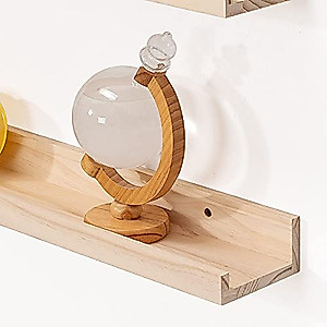 MBYD 24 Inch Floating Shelves Natural Wood Set of 3, Wall Mount Picture Ledge Wooden Wall Shelf for Home Decoration for Bedroom, Living Room, Office, Kitchen, 3 Same Dimensions