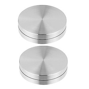 GRIRIW 2pcs Turntable Base Hardware 3 Inch Table Tray Lazy Susan Cake Stand Rotating Cake Dining Table Smooth Swivel Plate Dessert Butter Wheel Glass to Rotate Tableware Aluminum Alloy