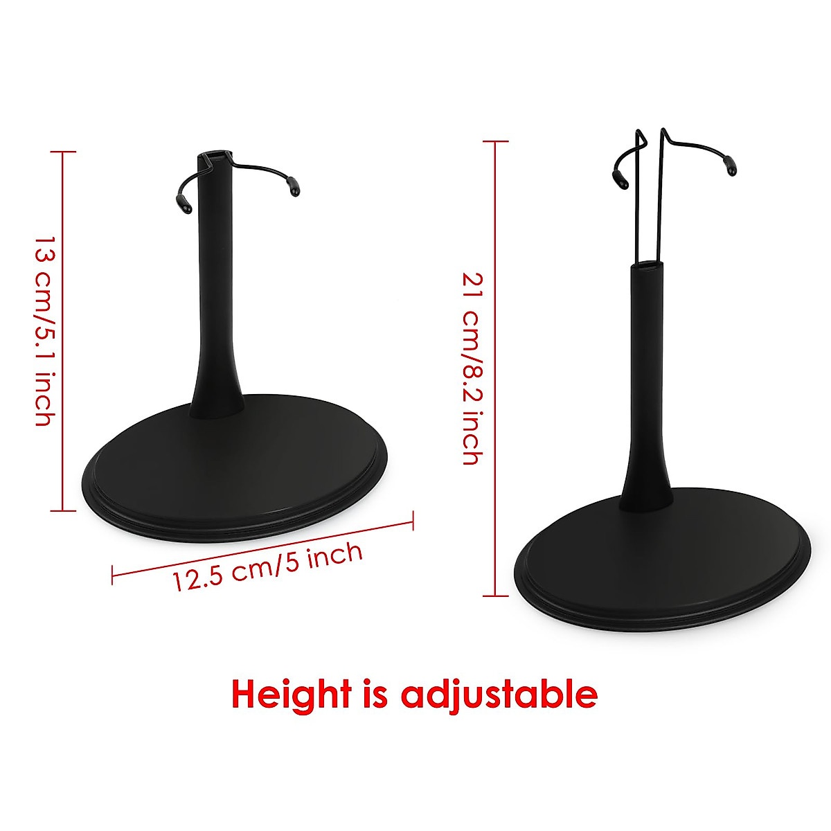 DS. DISTINCTIVE STYLE 1/6 Scale Action Figure Display Stand Set (U and C Clips) for 12 Inch Action Figure, Adjustable Height (5 to 8 Inches)
